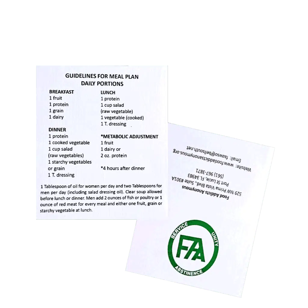 Wallet Menu Card - FAA's Online Shop
